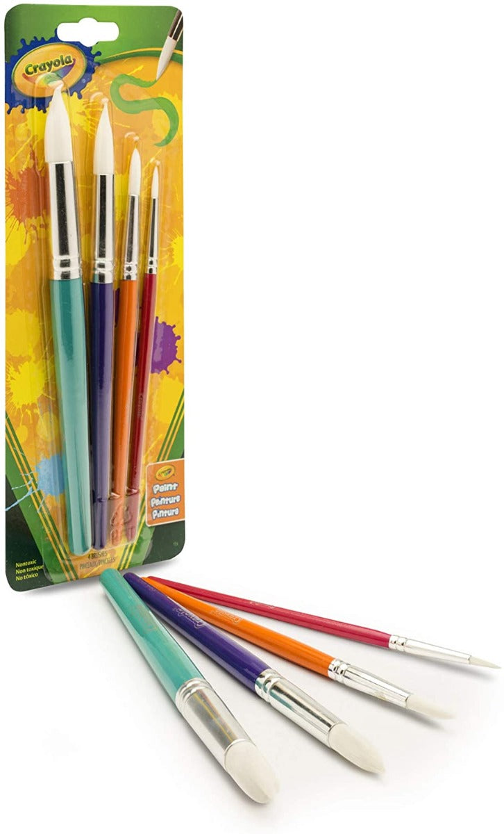 Crayola Big Paint Brushes Round Tips 4ct 05-3521 | Colorland Toys
