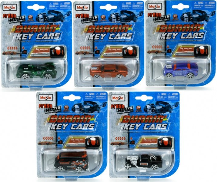 Fresh Metal Burnin Key Spring Loaded Cars 15101 | Colorland Toys